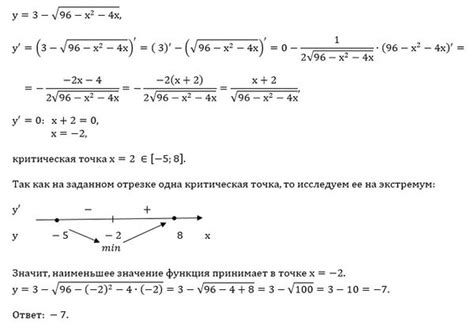 Найдите наименьшее значение функции Y 3 Sqrt 96 X 2 4x на отрезке [ 5 8] Ларин 12