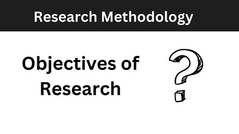 Research Objectives Objectives Of Research Methodology Purpose Of