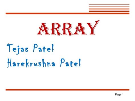 Array Ppt