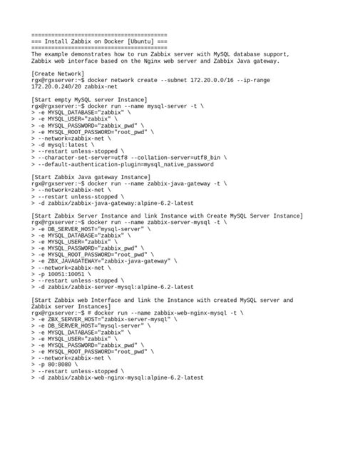 Installation Docker Zabbix On Ubuntu Mysql Pdf