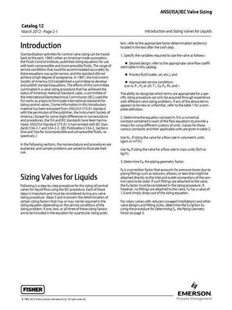 Catalog 12 Ansi Isa Iec Valve Sizing Pdf Fluid Dynamics Pressure