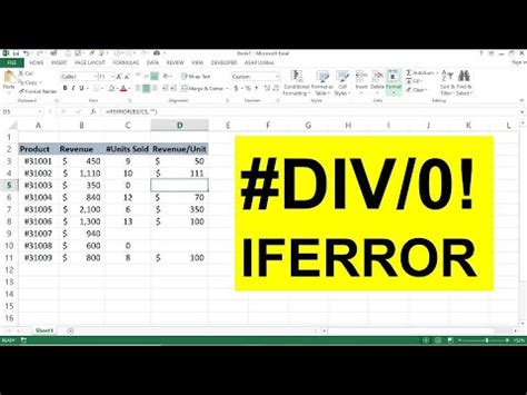 Learn How To Hide DIV 0 Errors In Excel YouTube