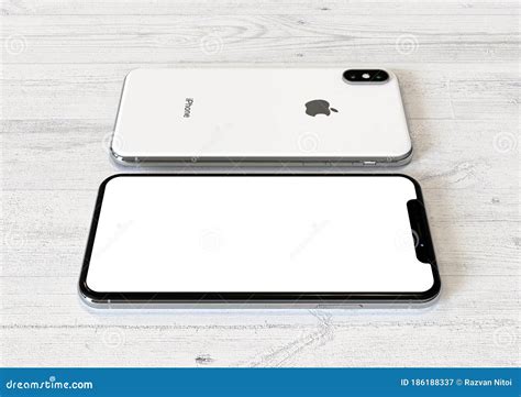Apple Iphone Xs Max Silver Front And Back Sides Editorial Photography