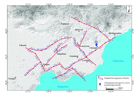 Simplified Segmental Features Of The Main Active Faults In Tangshan