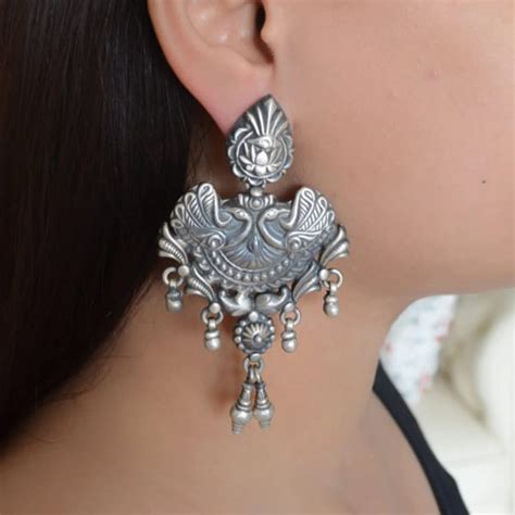 Heavenly Gorgeous Silver Dangler Earrings Jewellery FOLKWAYS