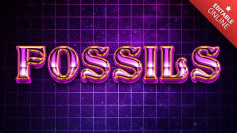 Fossils Neon Glow 3d Text Effect Generator