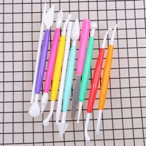 蛋糕diy工具 10件套彩色雕刻笔组合 带不锈钢雕刻刀 塑形刀a418 阿里巴巴