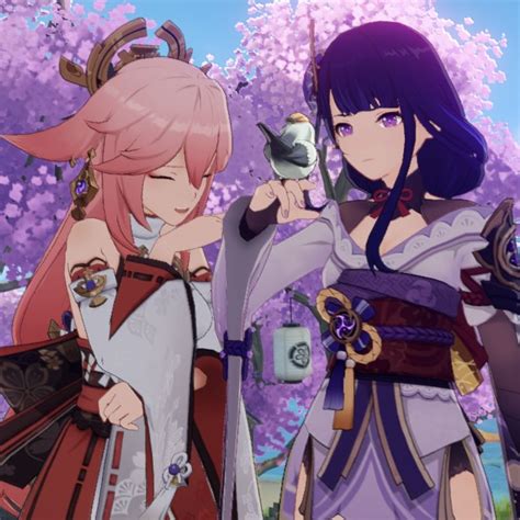 Yae Miko And Ei Anime Anime Artwork Animation Design