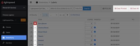 Printing Labels Lightspeed Retail R Series
