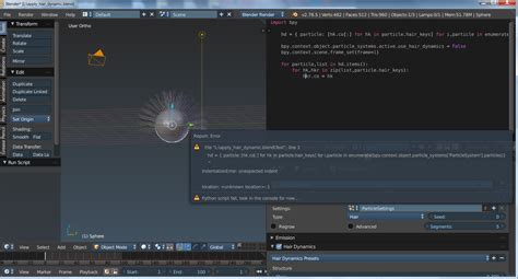 Python Hair Dynamics Script Is Not Working Blender Stack Exchange