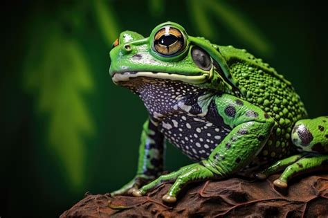 Premium Ai Image Beautiful Green Toad Closeup