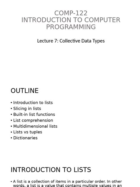 Lecture 7 Collective Data Types Pdf Computing Software Engineering