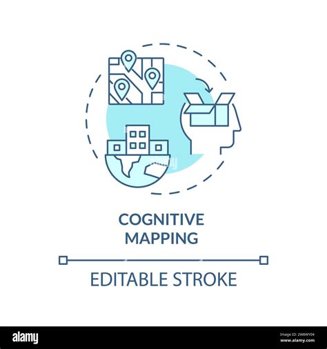 Thin Line Simple Blue Cognitive Mapping Icon Concept Stock Vector Image And Art Alamy