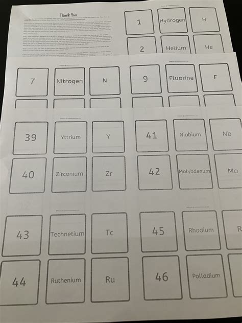Periodic Table Matching Game Pocket Homeschool