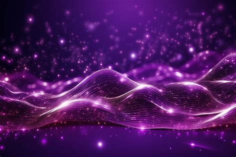 Premium Photo Digital Purple Particles Wave And Light Abstract