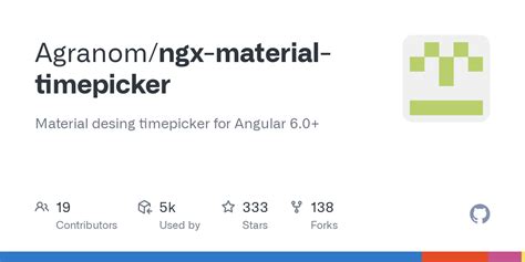 Ngx Material Timepickerngx Material Ponentts At Master · Agranomngx Material