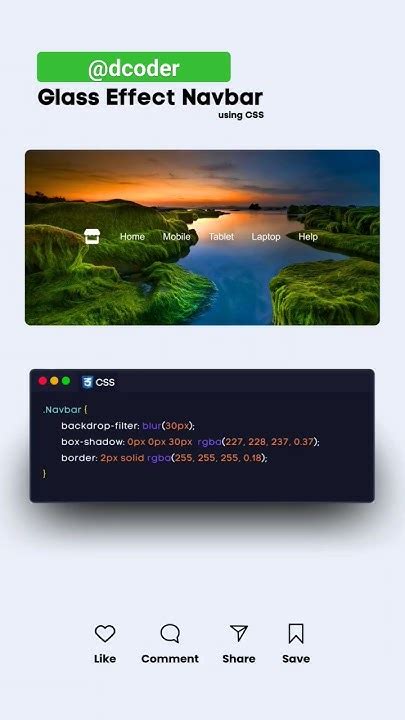 Glass Effect Navbar Reels Youtube Navbar Trending Coding