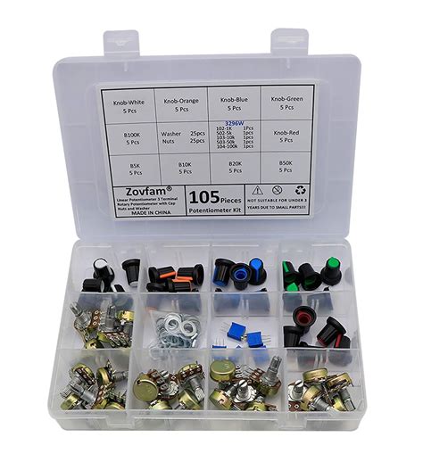 Buy Potentiometer Kit 1k Ohm 100k Ohm Multiturn Trimmer Potentiometer 3296w 5k 10k 20k 50k