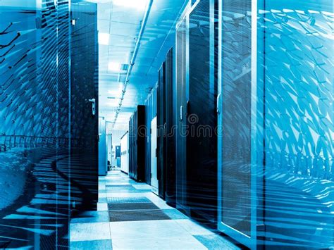 3d Render Data Processing And Digital Information Over Network Of
