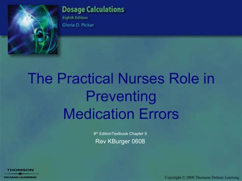 The Practical Nurses Role In Preventing Medication Errors