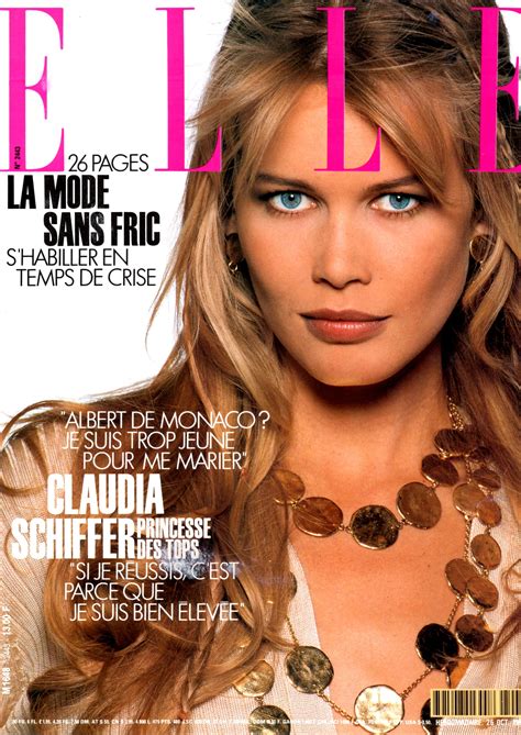 Claudia Schiffer Elle France 1992 Claudia Schiffer Supermodels Elle