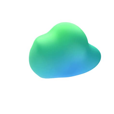 Shapefest™ Green Gradient Clay Floating Blobs 3d Illustrations