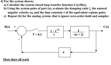 Solved For The System Shown A Calculate The System Chegg