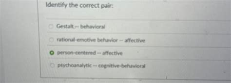 Solved Identify the correct pair:Gestalt -- | Chegg.com