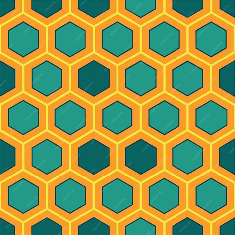 Hexagon Geometric Pattern Seamless Hex Background Abstract Honeycomb Cell Vector Illustration