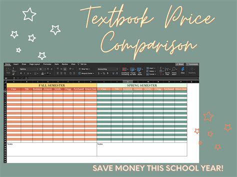 Printable Academic Excel Calendar Etsy
