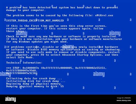 Bsod Screen Old 98 Error Crash Software Bluescreen Death System Pc Bug Bsod Screen Stock