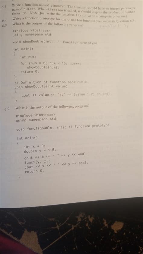 Solved Write A Function Named Timesten The Function Should