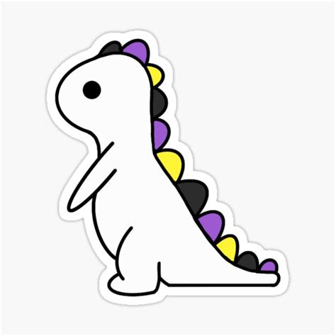 Subtle Non Binary Dino Sticker For Sale By Jessicaleah15 Redbubble