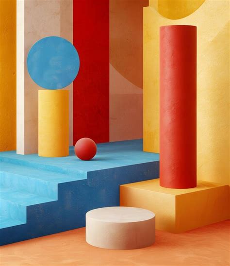 Colorful Abstract Geometric Shapes Background Premium Ai Generated Image