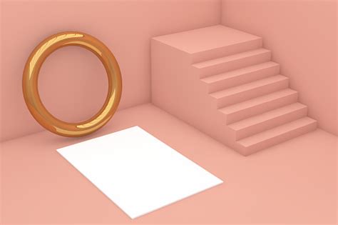 3d 렌더링 기하학적 도형으로 최소한의 빈 백서 카드 서식 파일 0명에 대한 스톡 사진 및 기타 이미지 0명 3차원 형태