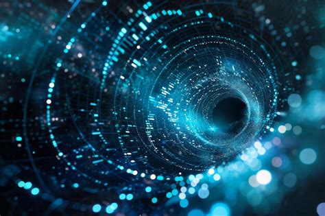 Premium Photo Digital Cyberspace Particle Data On Black Background