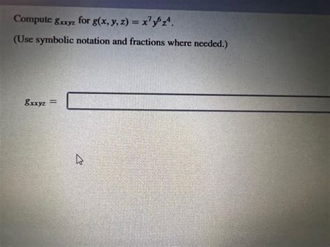 Solved Compute Gxxyz For G X Y Z X Y Z Use Symbolic Chegg Com