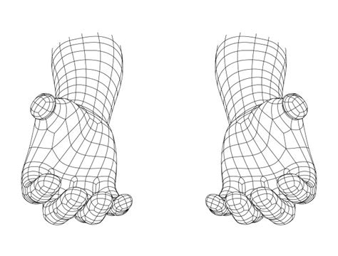 Wireframe Earth Grid Mesh Objects Network Line Vector Image