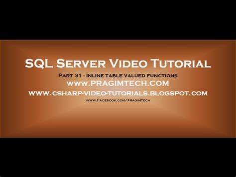 Inline Table Valued Functions In Sql Server Part 31 YouTube