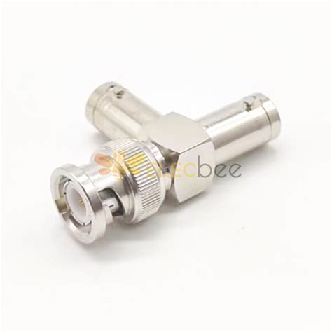 Elecbee T Shaped BNC Connector Male To Dual BNC Female Jack Video Splitter Connector