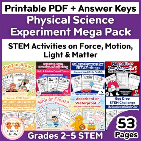 Physical Science Experiment Mega Pack Stem Activities On Force Motion