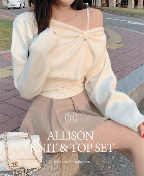 연말룩🎄 앨리슨 언발 오프숄더 펄 은사 리본 나시 케이프 볼레로 투피스 셋업 세트 니트 탑 블라우스 티셔츠 에이블리