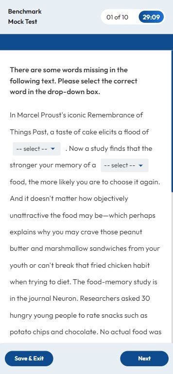 Pte Reading Practice Benchmark