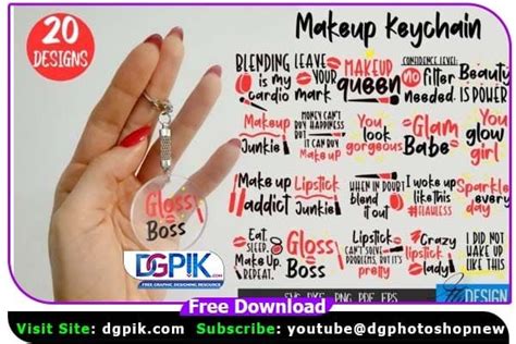 Makeup Keychain Svg Png Bundle Dgpik