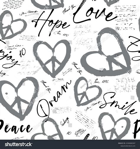 Peace Sign Cap Pattern Lettering Pattern Stock Vector Royalty Free