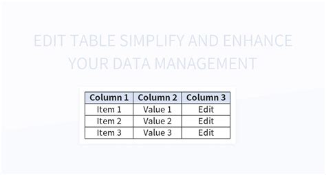 Free Modify Table Templates For Google Sheets And Microsoft Excel Slidesdocs