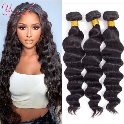 인모 묶음 루즈 딥 웨이브 인디언 100 인모 3 개 묶음 넉넉한 딥 위브 자연스러운 컬러 헤어 익스텐션 30 인치 여성용 Aliexpress