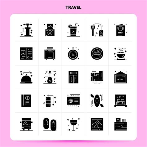 Solid 25 Travel Icon Set Vector Glyph Style Design Black Icons Set Web And Mobile Business Ideas
