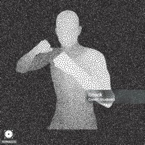 복 서입니다 싸우는 남자 남자의 3 차원 모델입니다 흑인과 백인 낟 알 디자인입니다 화상 자국 효과입니다 벡터 일러스트입니다 Championship에 대한 스톡 벡터 아트