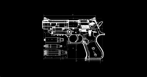 Gun Blueprint Design Gun Posters And Art Prints Teepublic